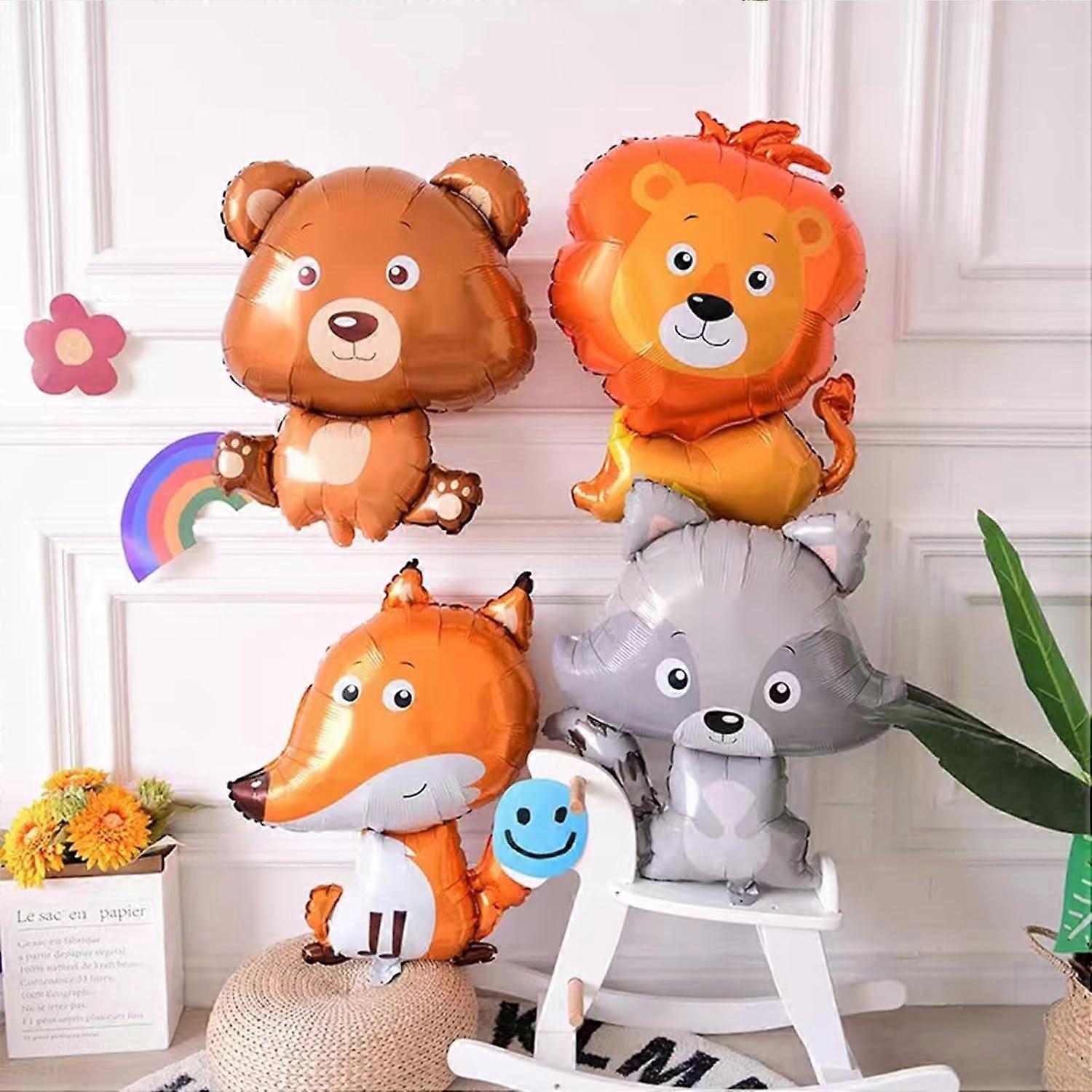Fox Balloons 6 Pcs Foil Helium Fox Shaped Animal Party Balloons Cartoon ...