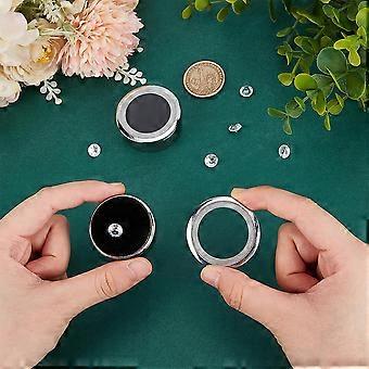 2Pcs Platinum Alloy Jewelry Gift Boxes with Velvet Cushion and Clear ...