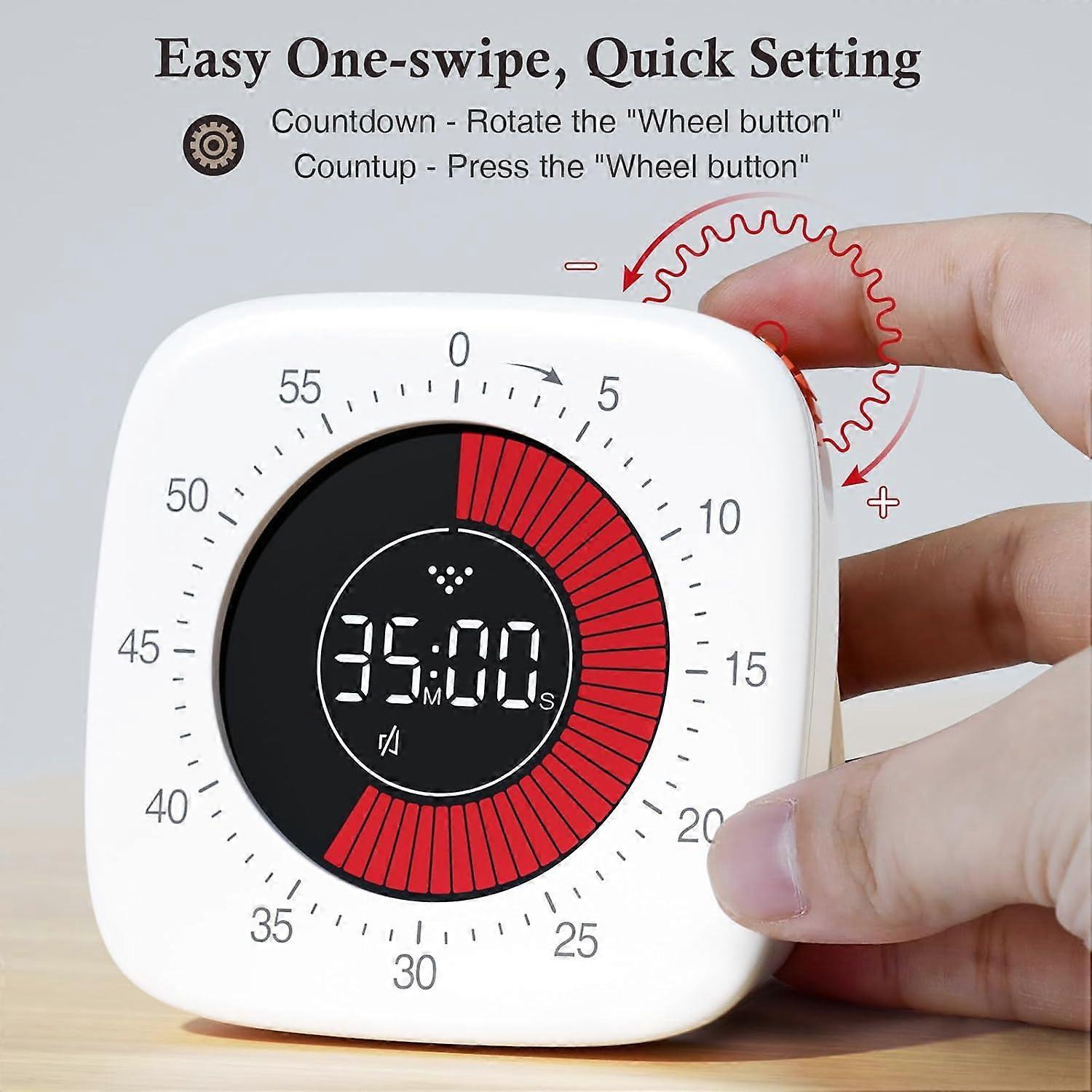 Visual Timer Rechargeable With 4 Alarm Modes Improved 60 Minutes Time Timing And Countdown Timer