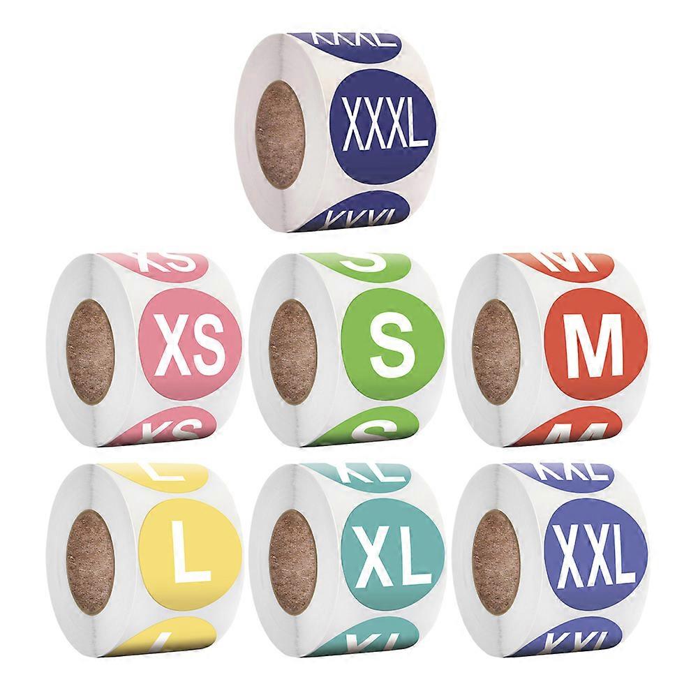 3500 Pieces Clothing Size Sticker Labels Colorful Round Clothing ...