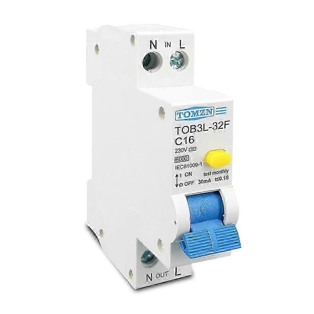 18MM 230V RCBO 1P+N 6KA Residual Current Differential Automatic Circuit Breaker with over ...