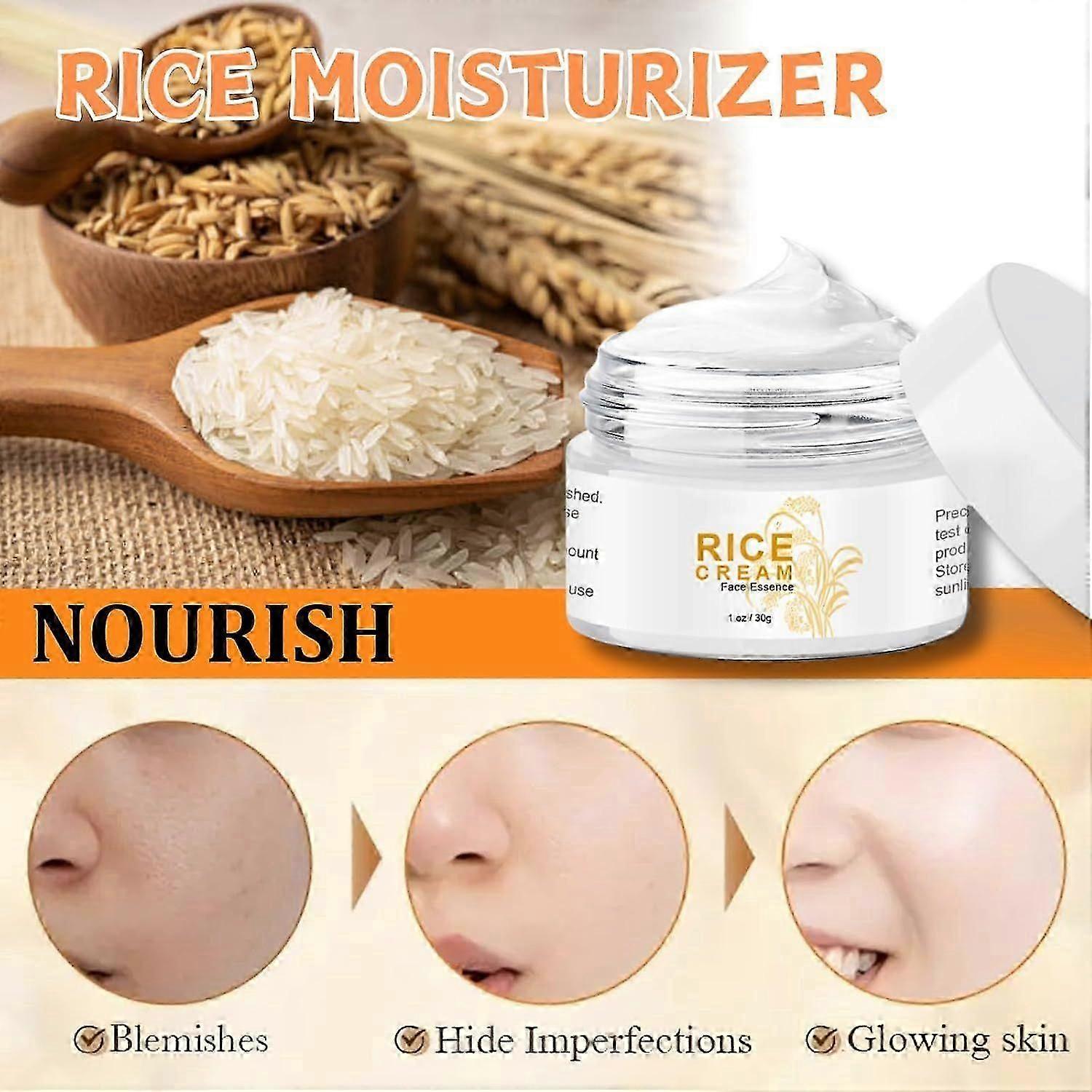 Rice Cream for Face, Rice Moisturizer with Niacinamide, Anti-Aging Face ...