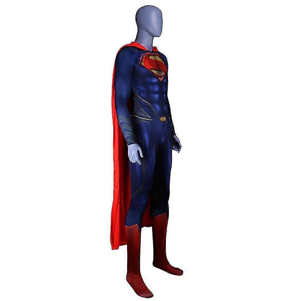 Superman 3d Zentai Full Bodysuit Spandex Costume With Cape Adults Men's ...
