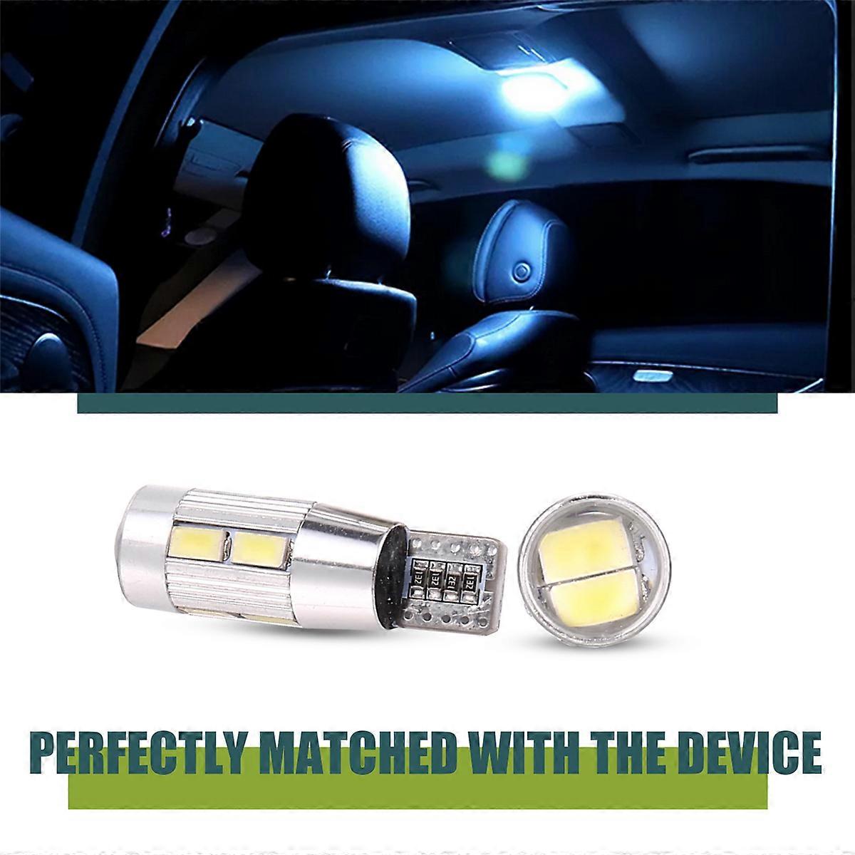 2PCS W5W T10 12V 6000K 5630 10 SMD Car LED Bulb Canbus License Plate ...