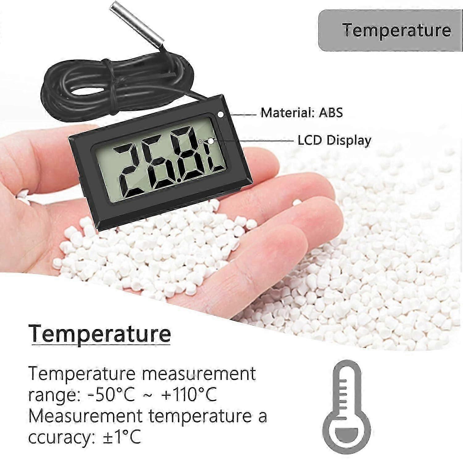 4x Digital LCD Thermometer Temperature Monitor with External Probe for ...