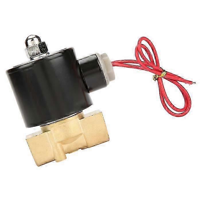 2 Way Direct Acting N/C Normally Closed Brass Electric Solenoid Valve G3/8 Compatible with 24V ...