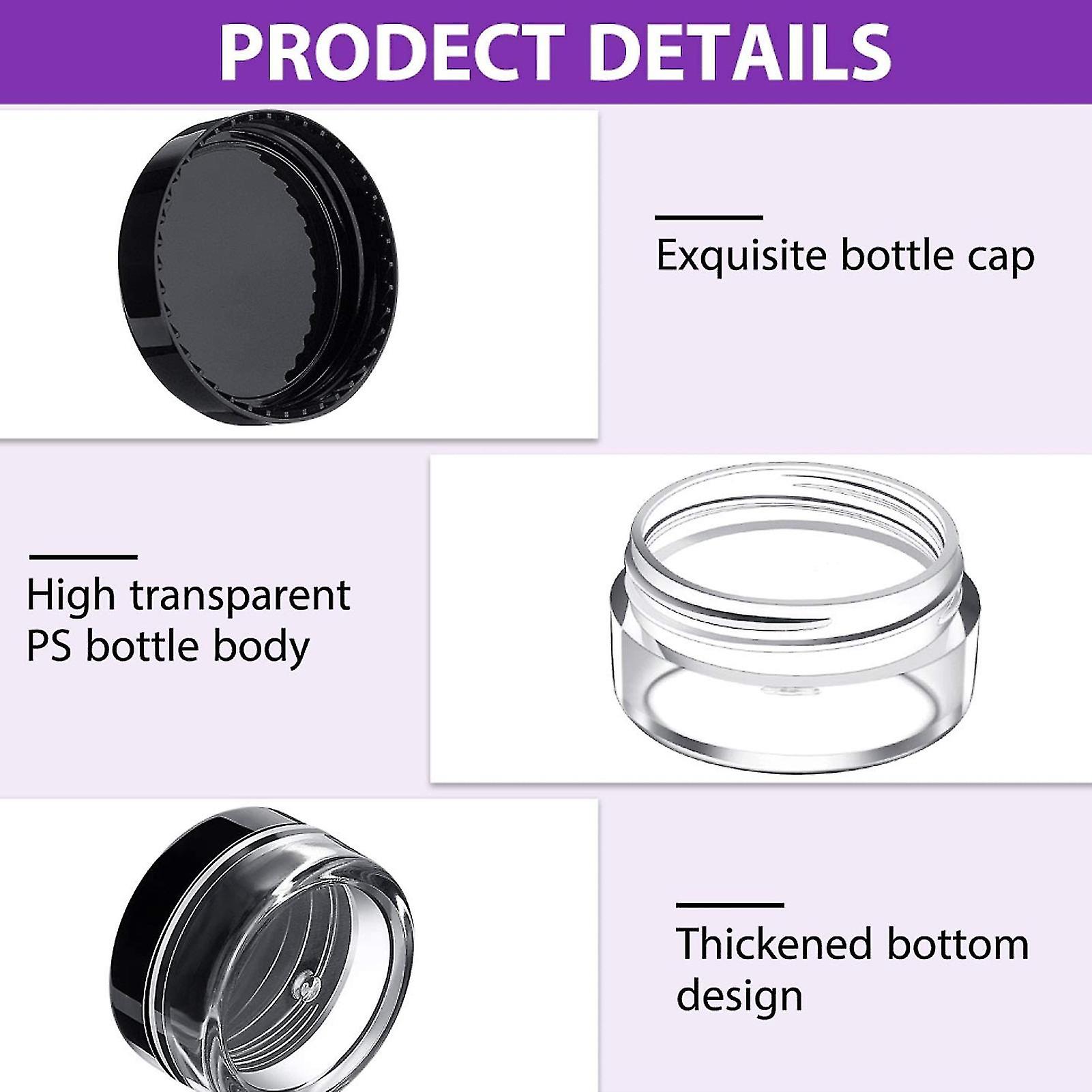 5ml Cosmetic Container Set Of 100 Clear Sample Jar With Lid Tiny ...