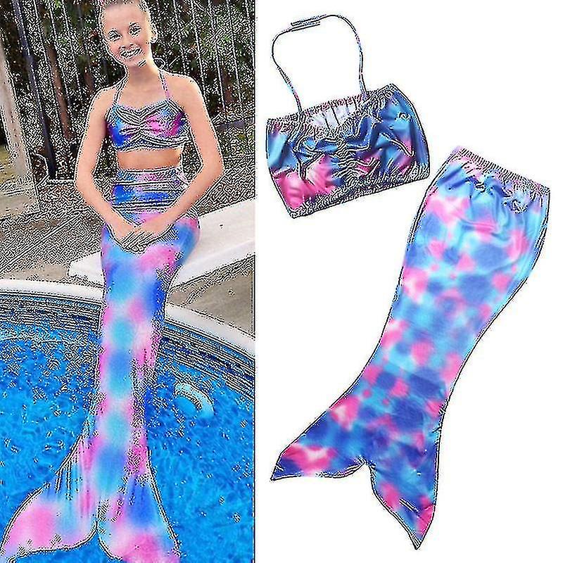 Children's Swimwear Girls' Bikini Mermaid 3-piece Mermaid Swimming ...