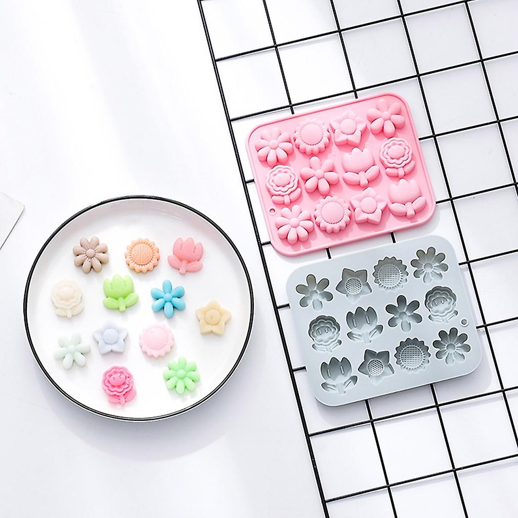 Candy Moulds Flower Shaped Silicone Material For Baking Cake Fondant ...