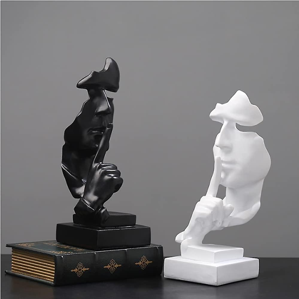 Creative Abstract Men Figurine Sculptures, Keep Silence Statue, Thinker ...