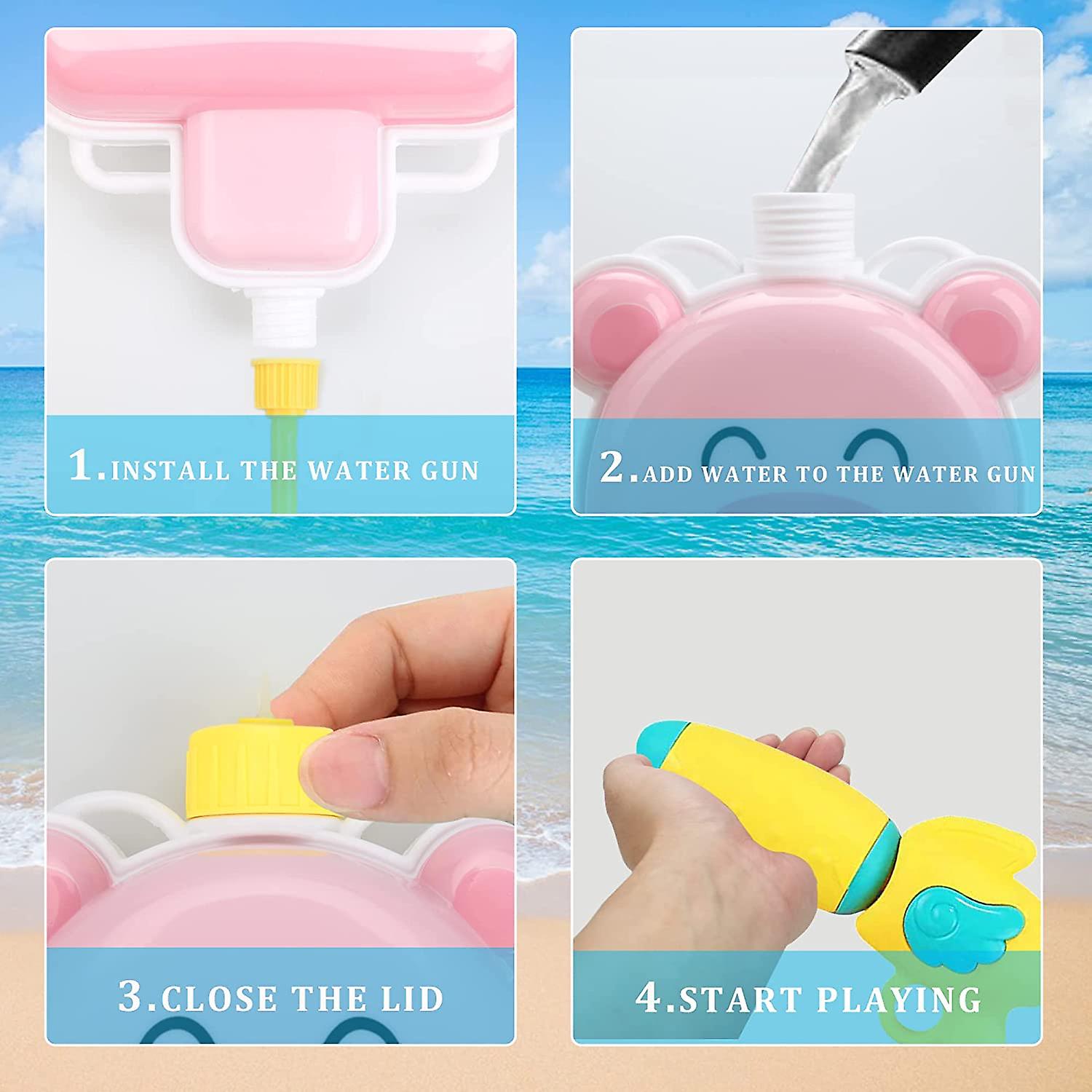 Water Gun Backpack Blaster Nozzle Water Pistols With 1500ml Water Tank ...