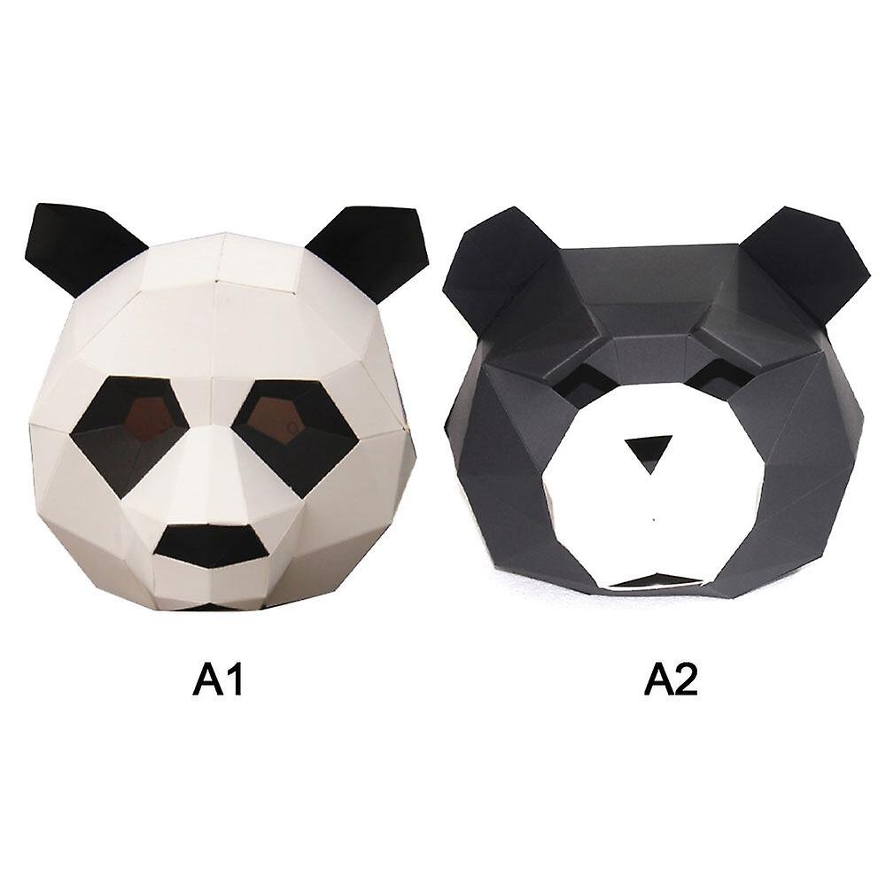 DIY Cosplay Masks Panda Bear Costume Ball Hood 3D Paper Model for Kids ...