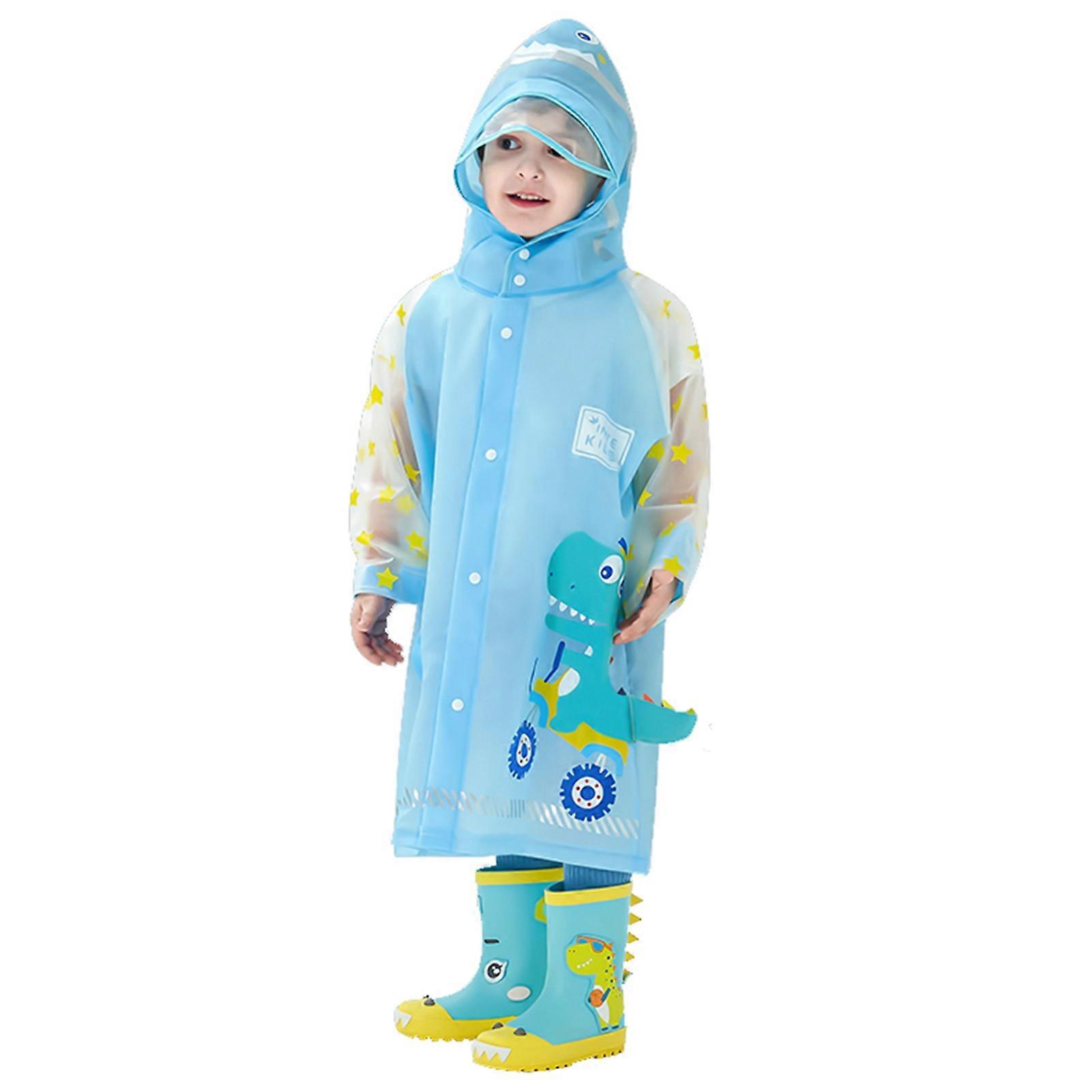 Children Raincoat Kindergarten Kids Cartoon Raincoat Outdoor Waterproof Baby Rain Jacket Blue ...