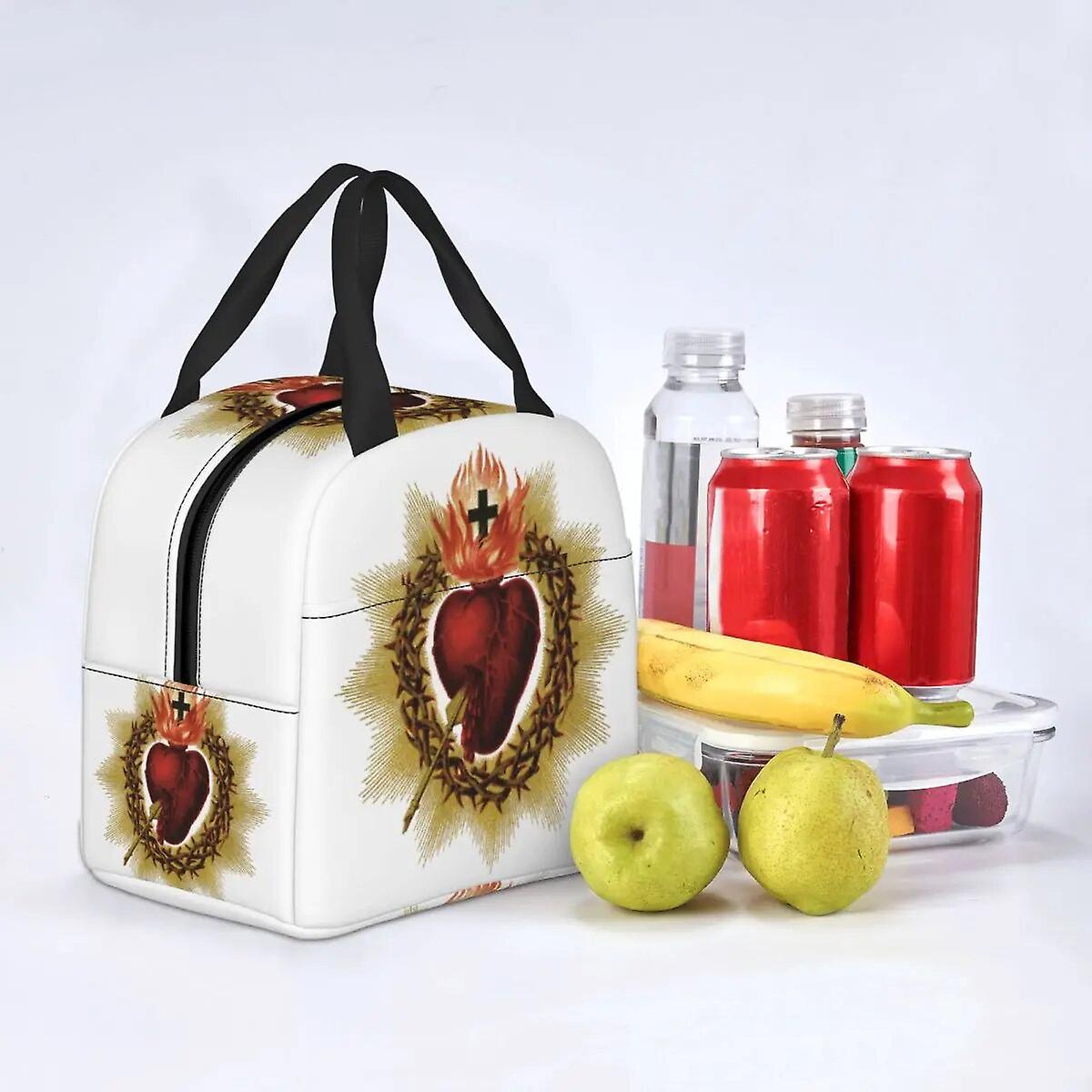 Sacred Heart Of Jesus Lunch Bag Women Catholic Christian Cooler Thermal ...