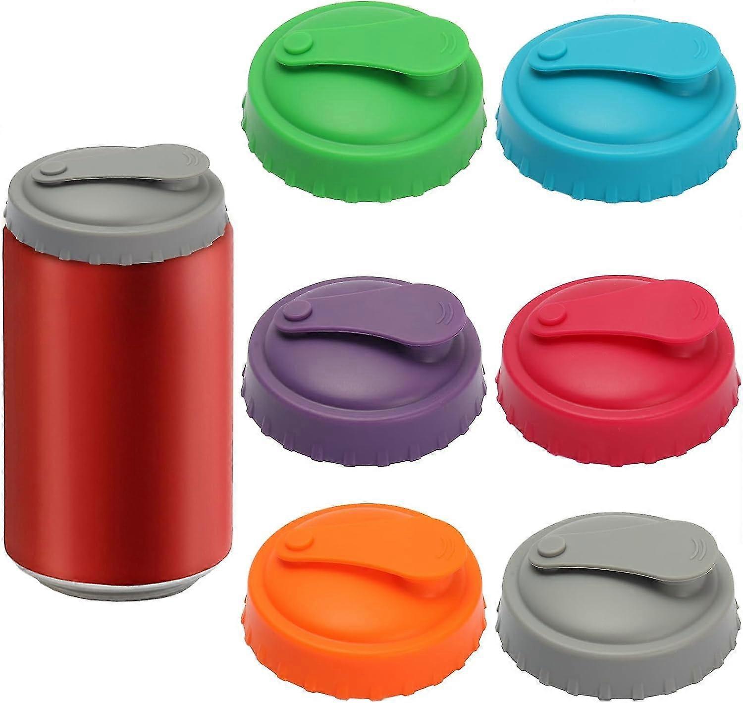 6 Pack Beverage Can Caps, Silicone Beverage Can Lids Dustproof Leak ...