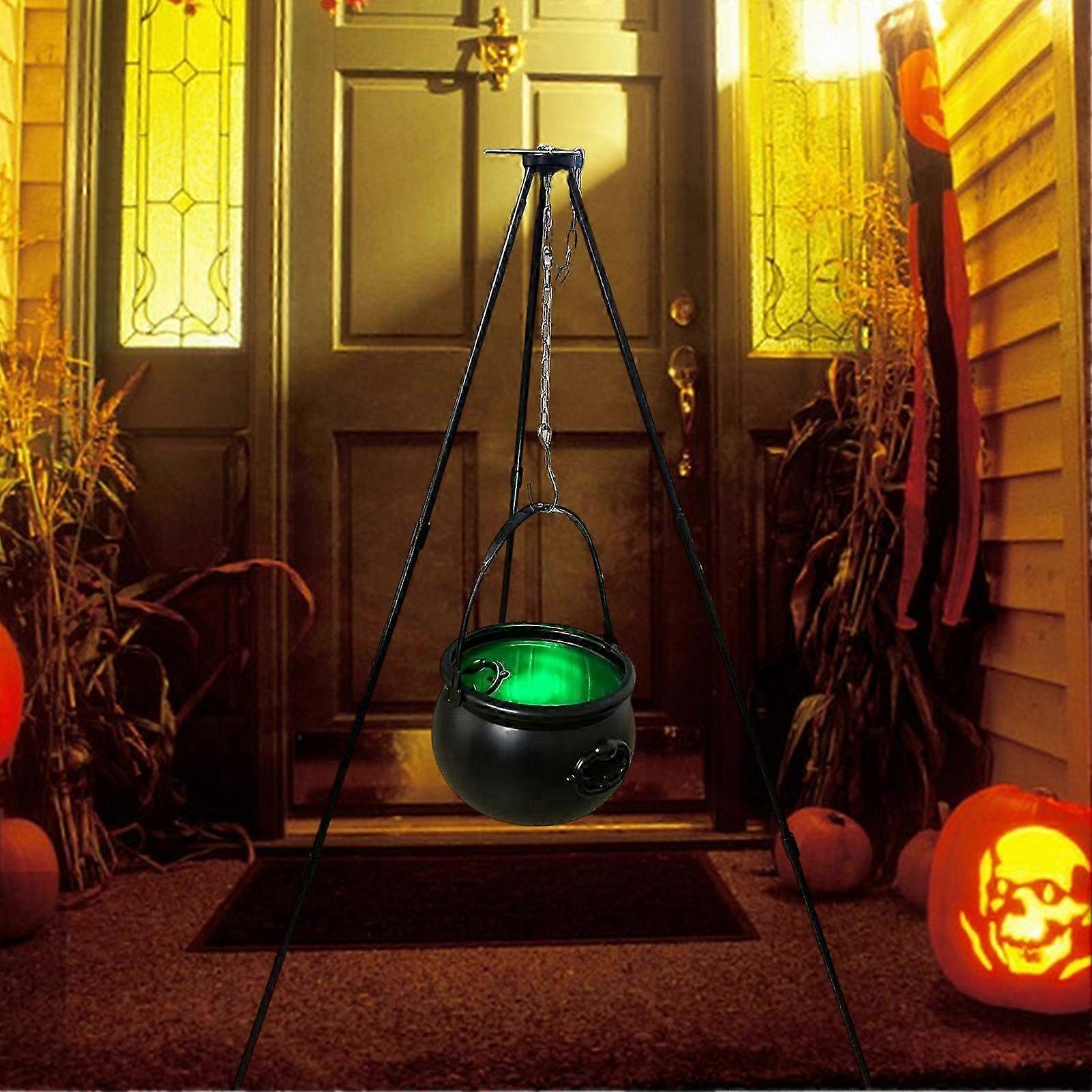 Large Witches Cauldron On Tripod Decoration Outdoor Glowing Witch Soup ...
