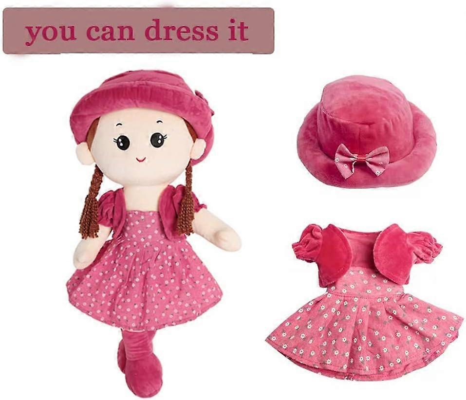 Pink 35CM Adorable Plush Soft Baby Girl Dolls Cuddly Ragdoll Princess ...