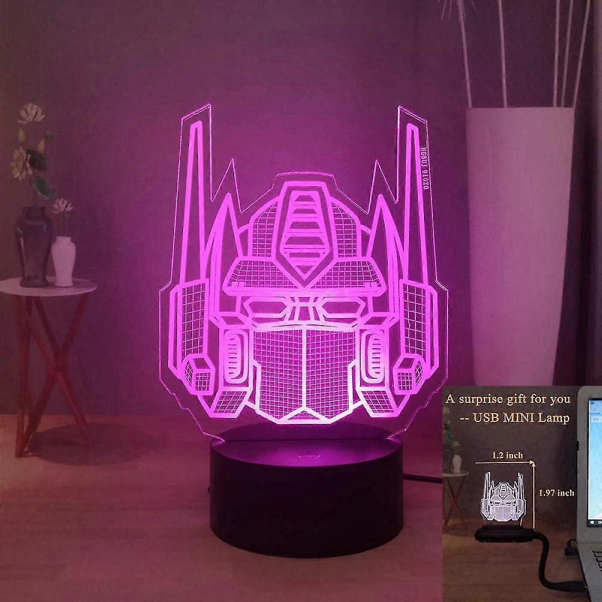 Transformers 3D Night Light, Optimus Prime 7 Colors LED Table Lamp ...