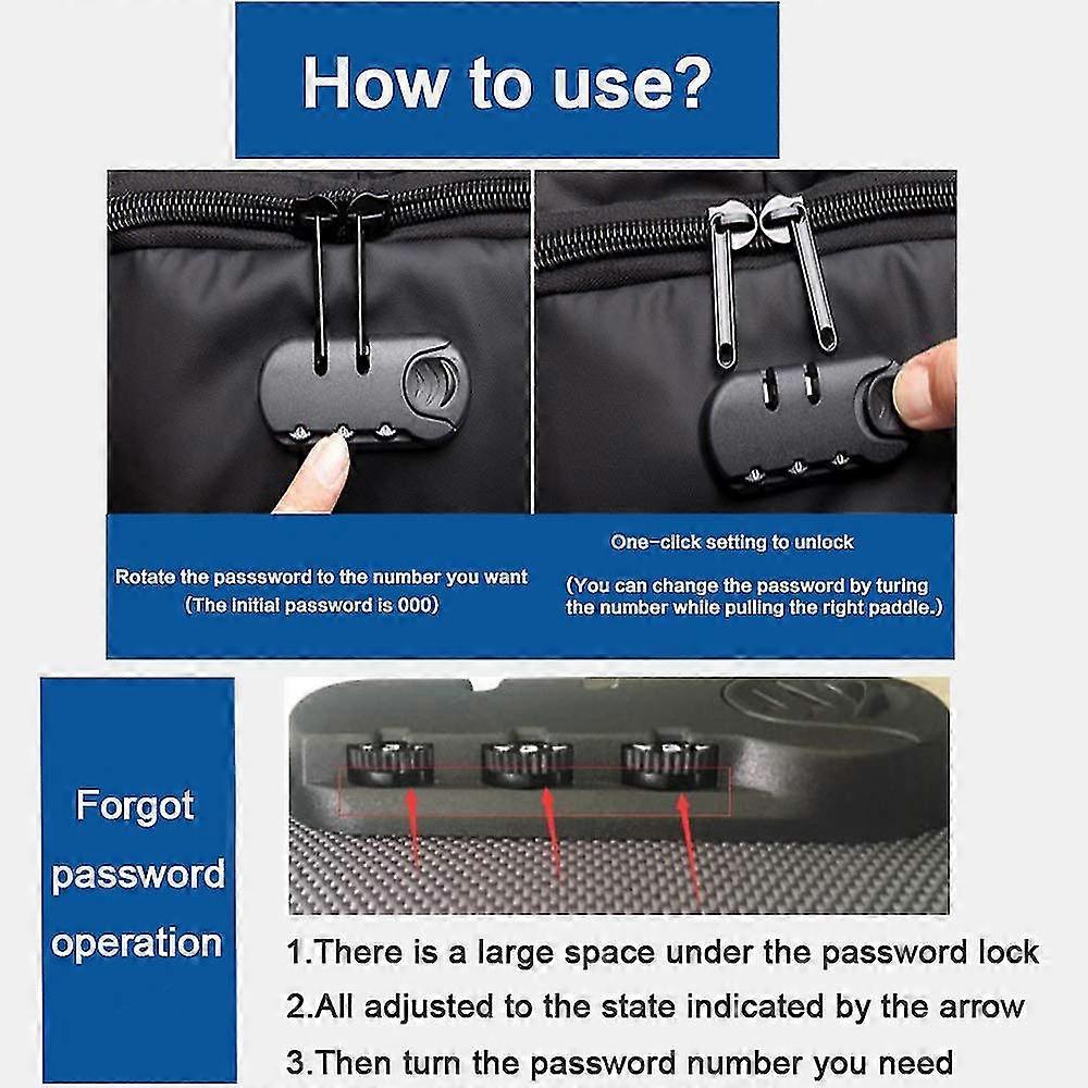 Sling Backpack, Usb Anti-Theft Men'S Chest Bag With Anti-Theft Password ...