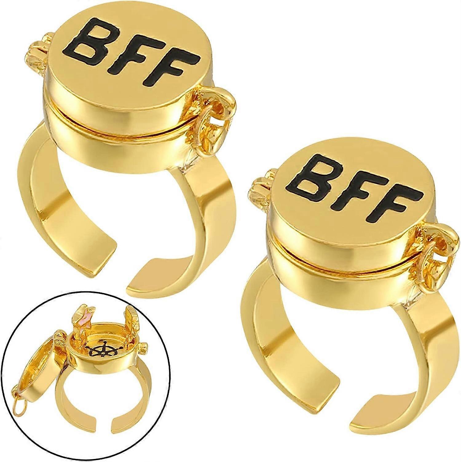 2PCS Anime BFF Rings Open Friendship Ring Cute Couple Rings | Fruugo UK