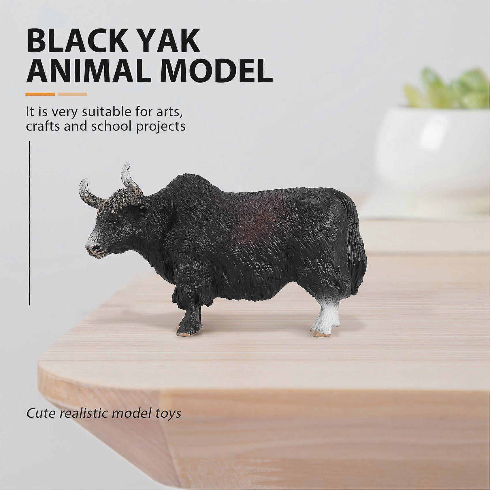 14.5X3.5X8.5cm Classic Black Animals Cattle Bull Ox Figurine Pvc Cute ...
