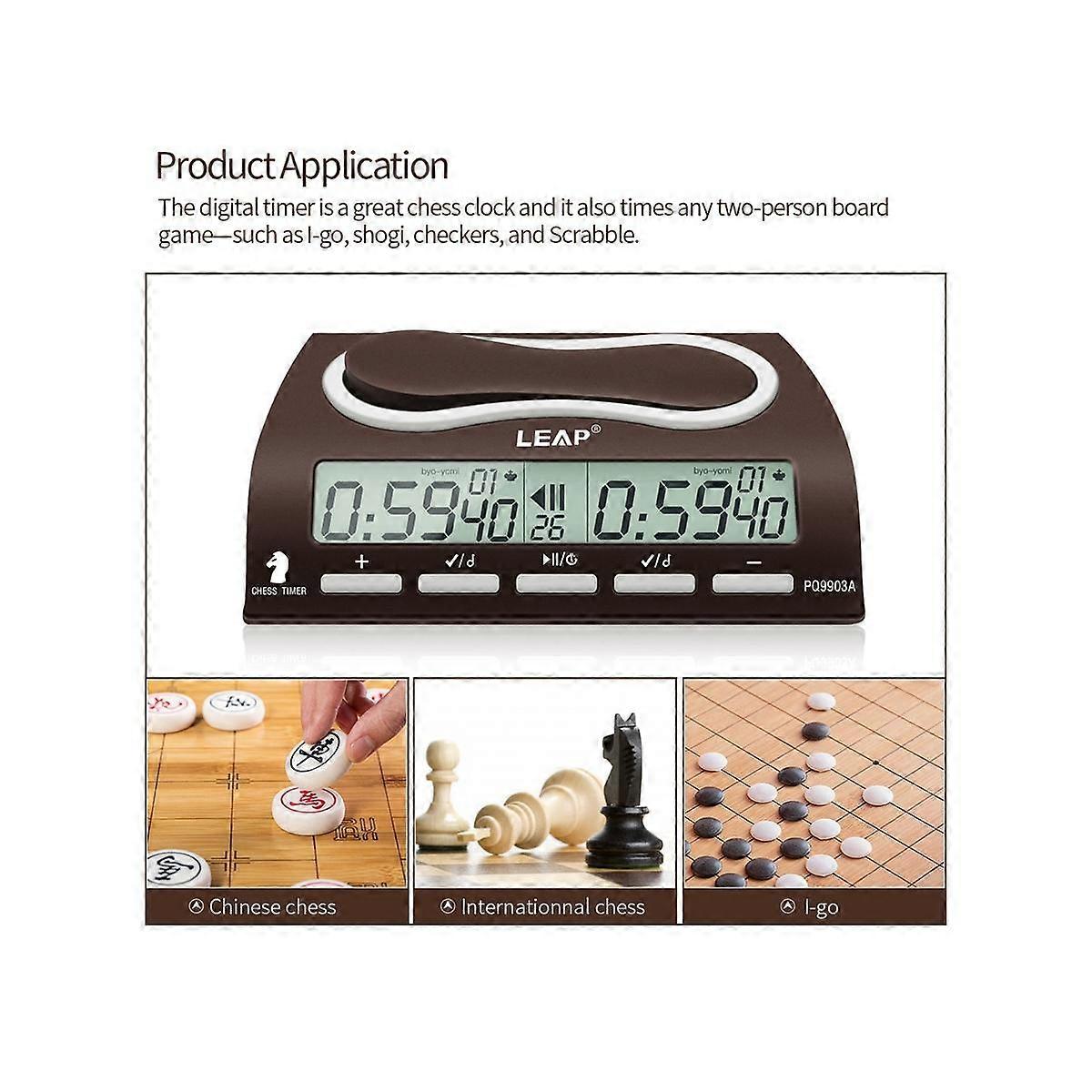 LEAP Chess Clock Advanced Digital Chess Timer with 7 Type 38 Timing Set Modes Clock Chess Timer ...