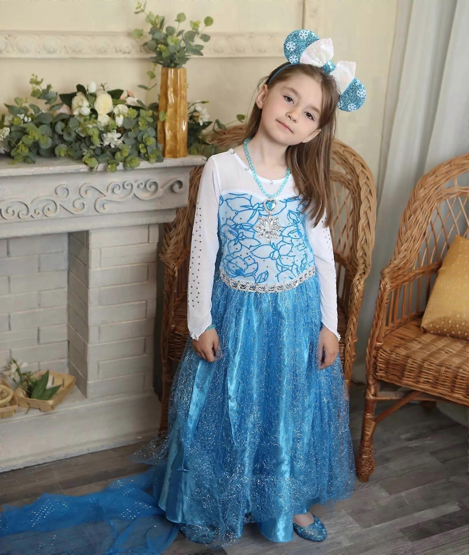 Princess Dresses Snow Queen Girls Fancy Anna Elsa Costume Birthday ...