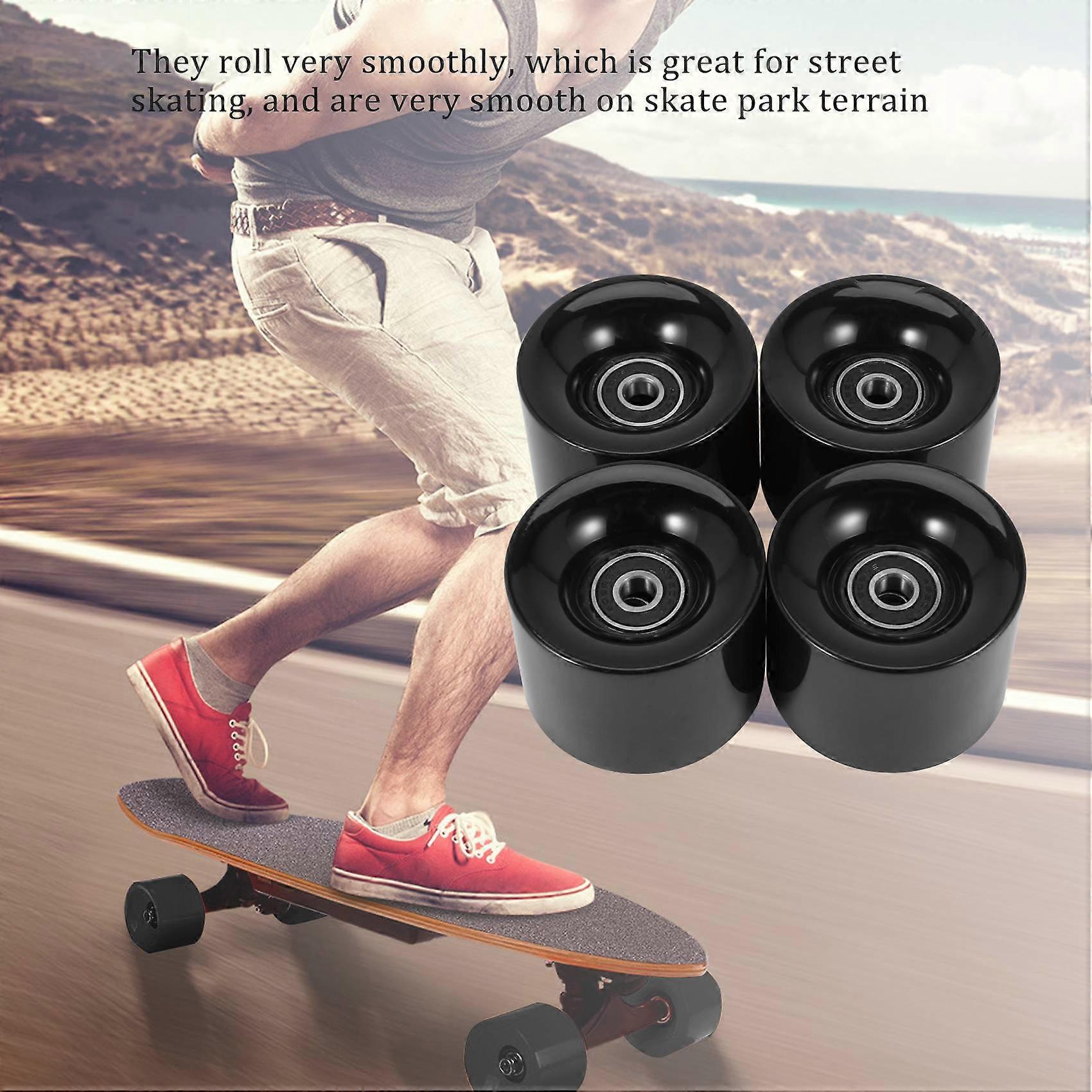 Pack of 4 60mm Skateboard Wheels + ABEC-9 Bearing Steel and Spacers ...