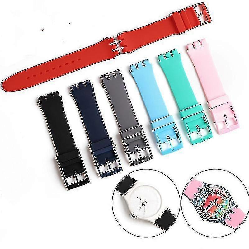 Black Watchband For Swatch Strap Buckle For Swatch Silicone Watch Band ...