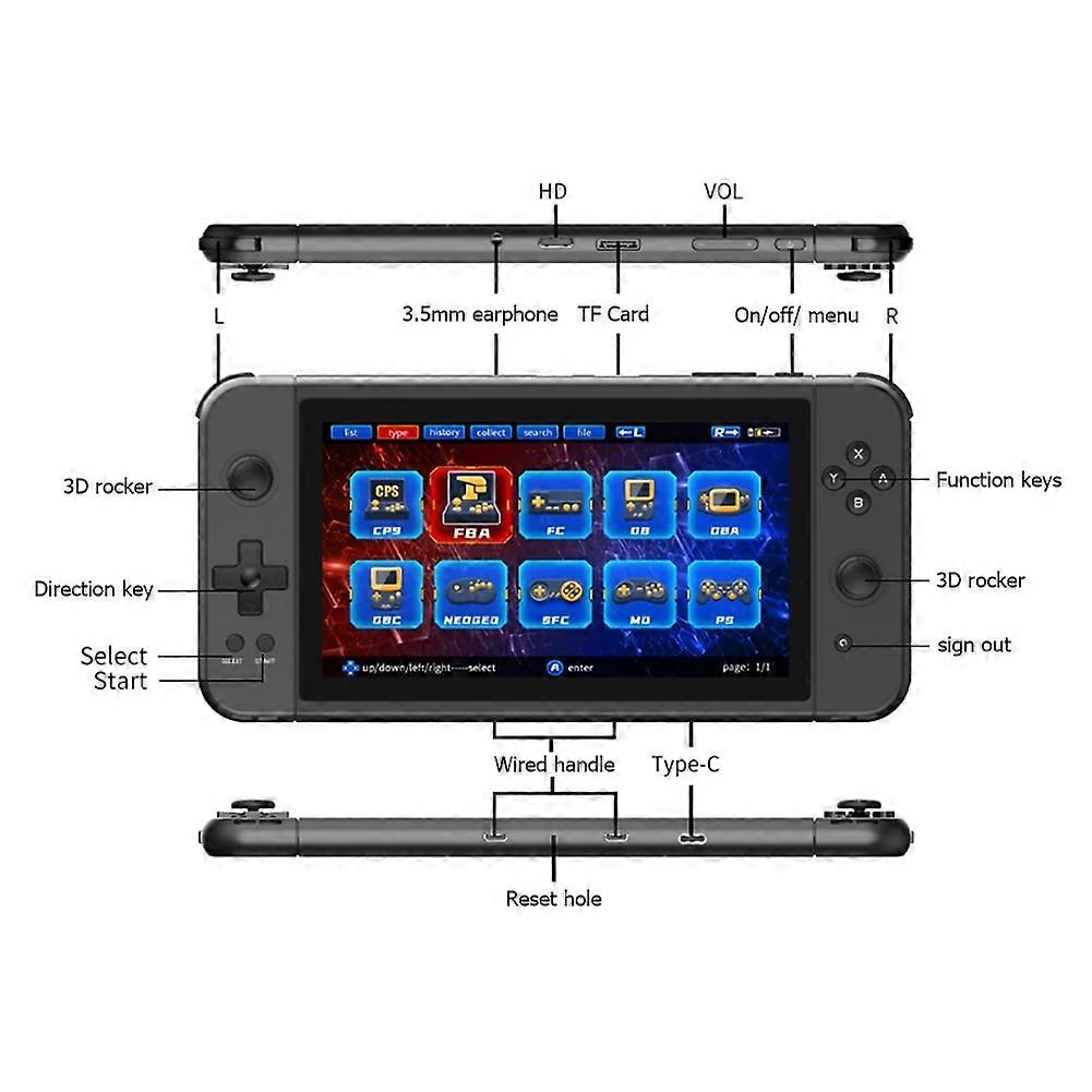 X70 Handheld Game Console Portable 7 Inch HD Screen Retro Game Children ...