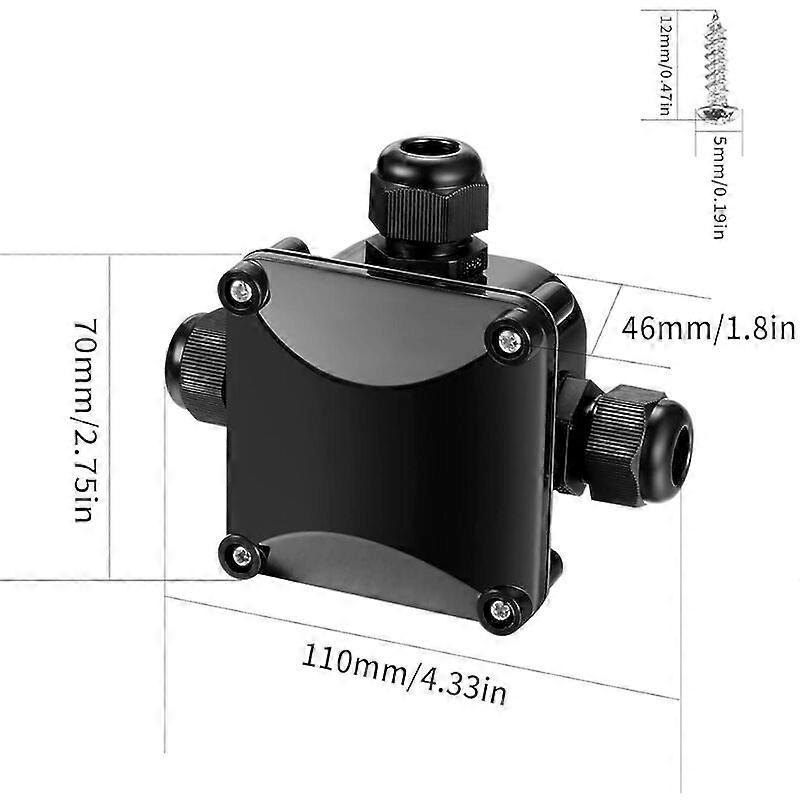 4 Pieces IP68 Junction Box, 3 Way Waterproof Connector Outdoor ...