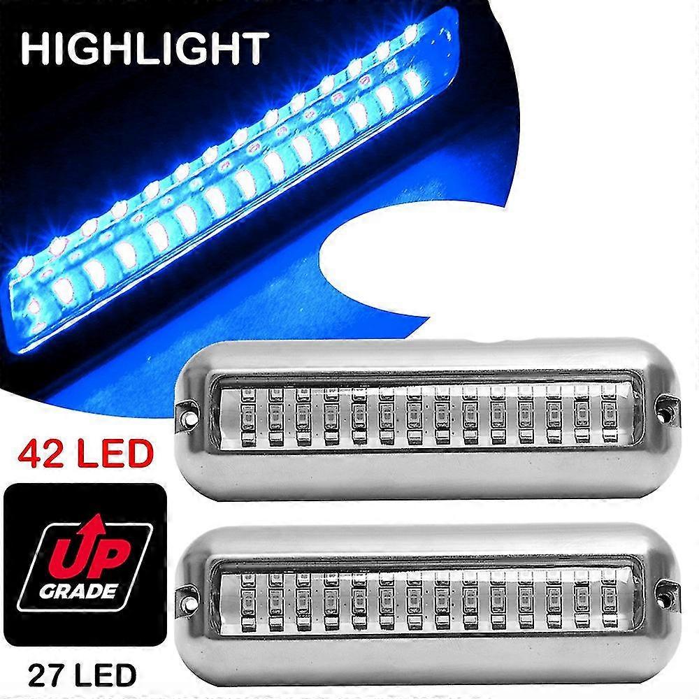 2pcs 42led Boat Drain Light Boat Transom Light Blue Underwater Pontoon Marine Light | Fruugo UK