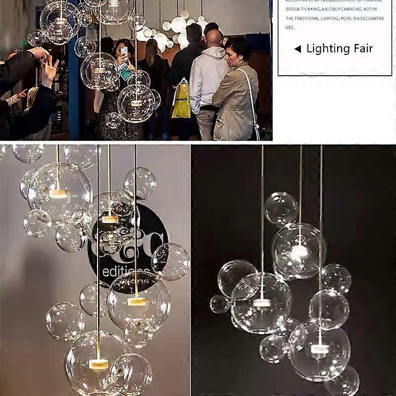 Modern Creative Clear Glass Bubble LED Chandelier for Children Dinging ...