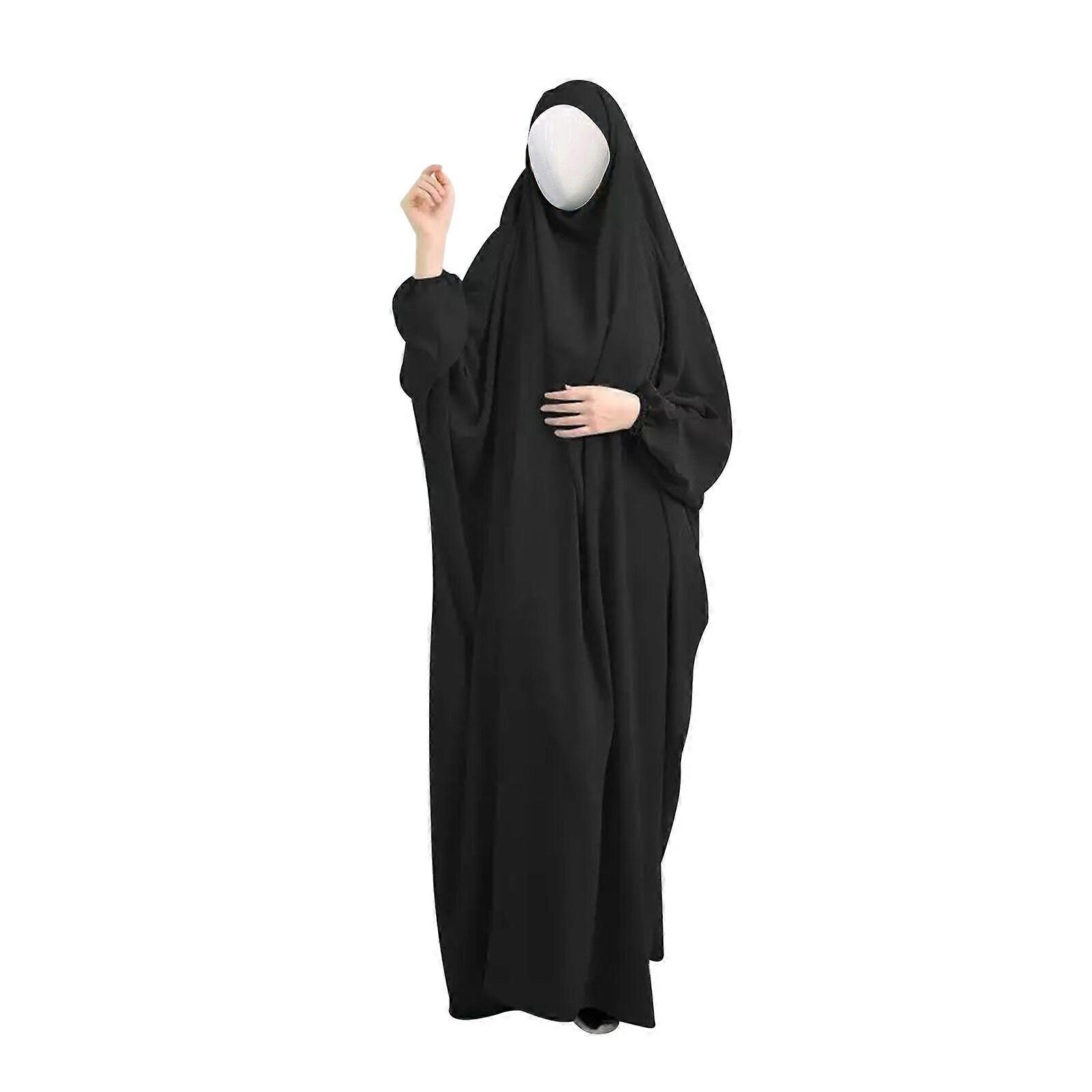 Ramadan One Piece Muslim Prayer Jilbab Women Abaya Khimar Hijab Dress ...