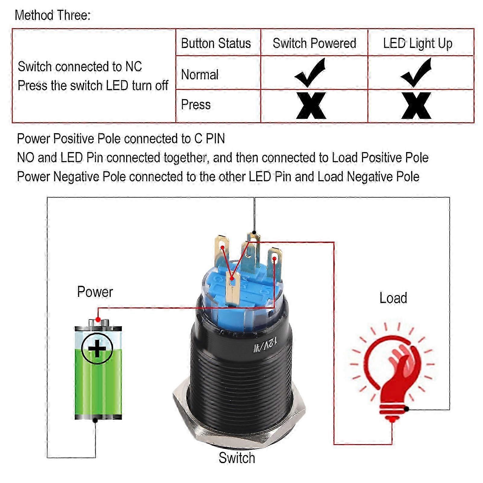 12V Waterproof Car Engine Start Push Button Switch Ignition Starter ...