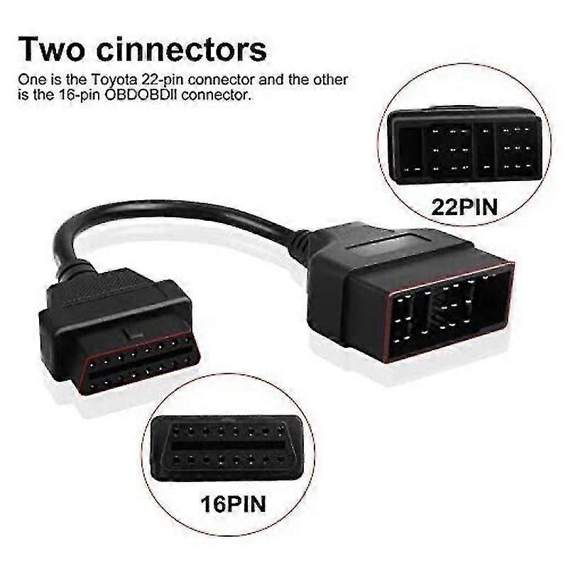 For Toyota Diagnostic Scanner 22Pin OBD1 To 16Pin OBD2 Converter ...