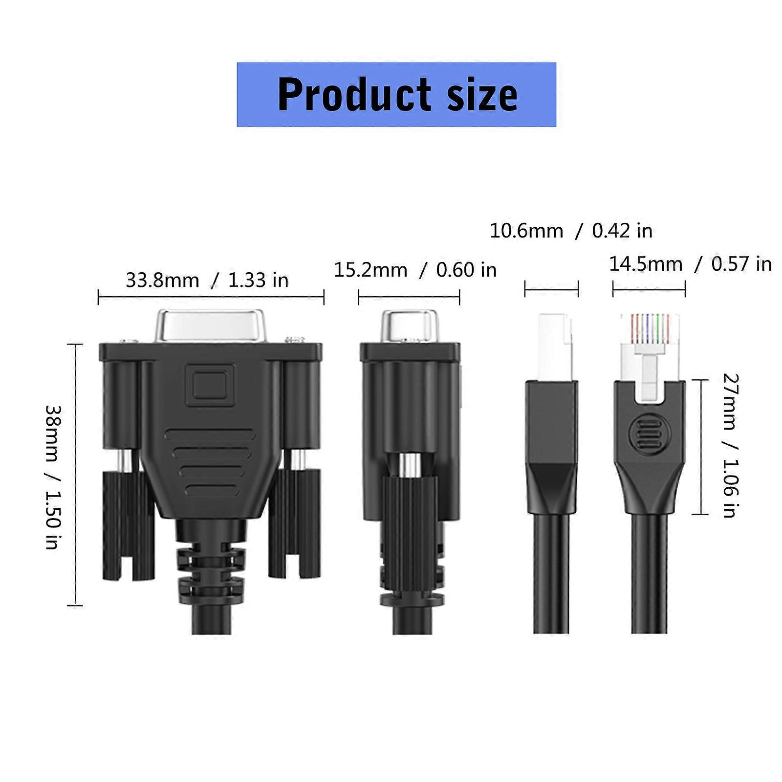 RJ45 to DB9 RS232 Serial Port Power Cable Male/Female Connectors Wire ...