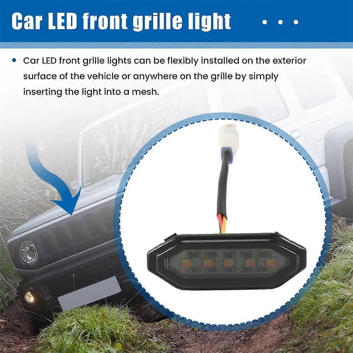 LED Front Grille Lights White Amber Light External Grille Lamps for Suzuki Jimny JB64 JB74 2019 ...