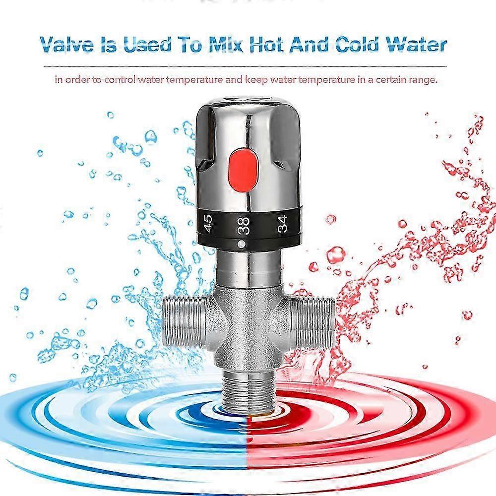 Bathroom Adjustable Thermostatic Mixer Valve Brass Water Mixer Hot/Cold ...