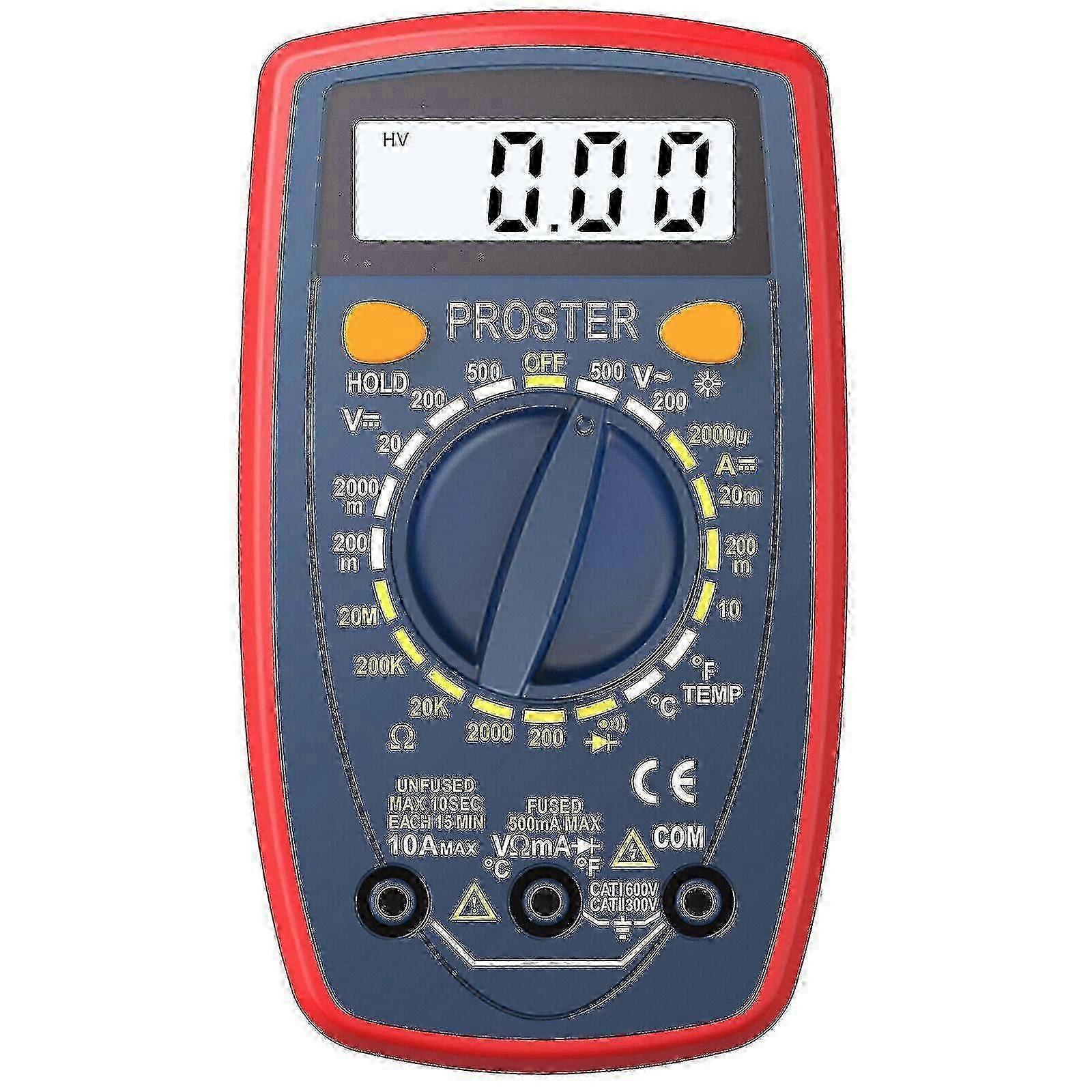 Proster 1999 Lcd Digital Multimeter Multi Tester Test Lead Backlight ...
