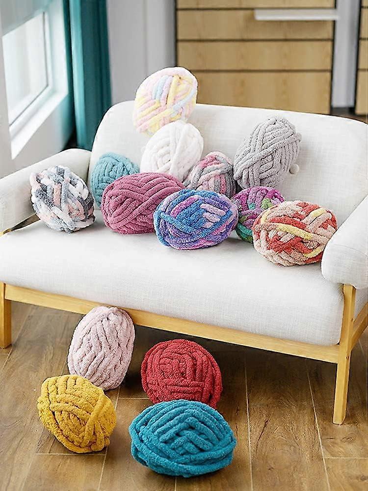 1Pcs Chunky Knit Chenille Yarn for Hand Knitting Blankets, Super Soft ...