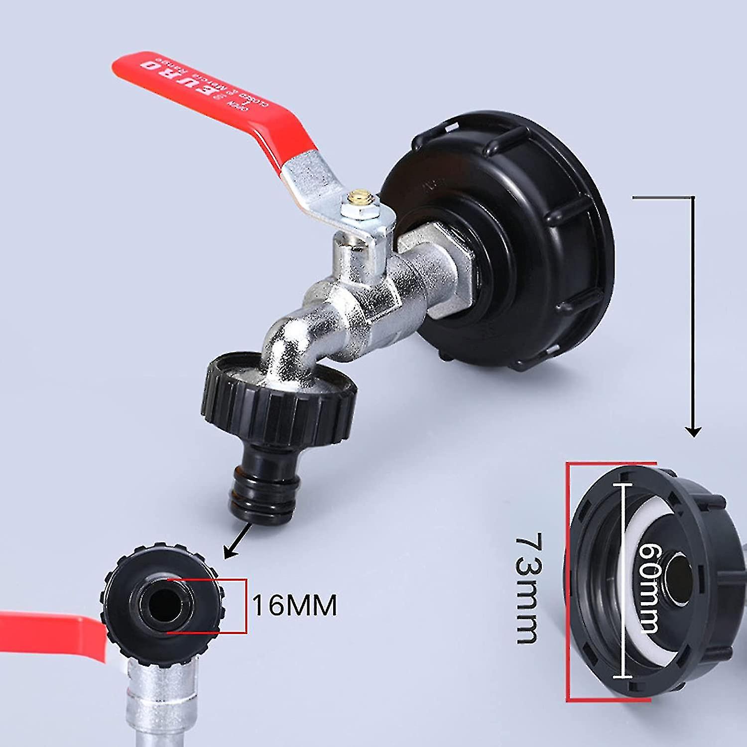 1pcs 3/4" Plastic Tank Tap Adapter 1000l With Hose Tap Adapter, Ibc Tap ...