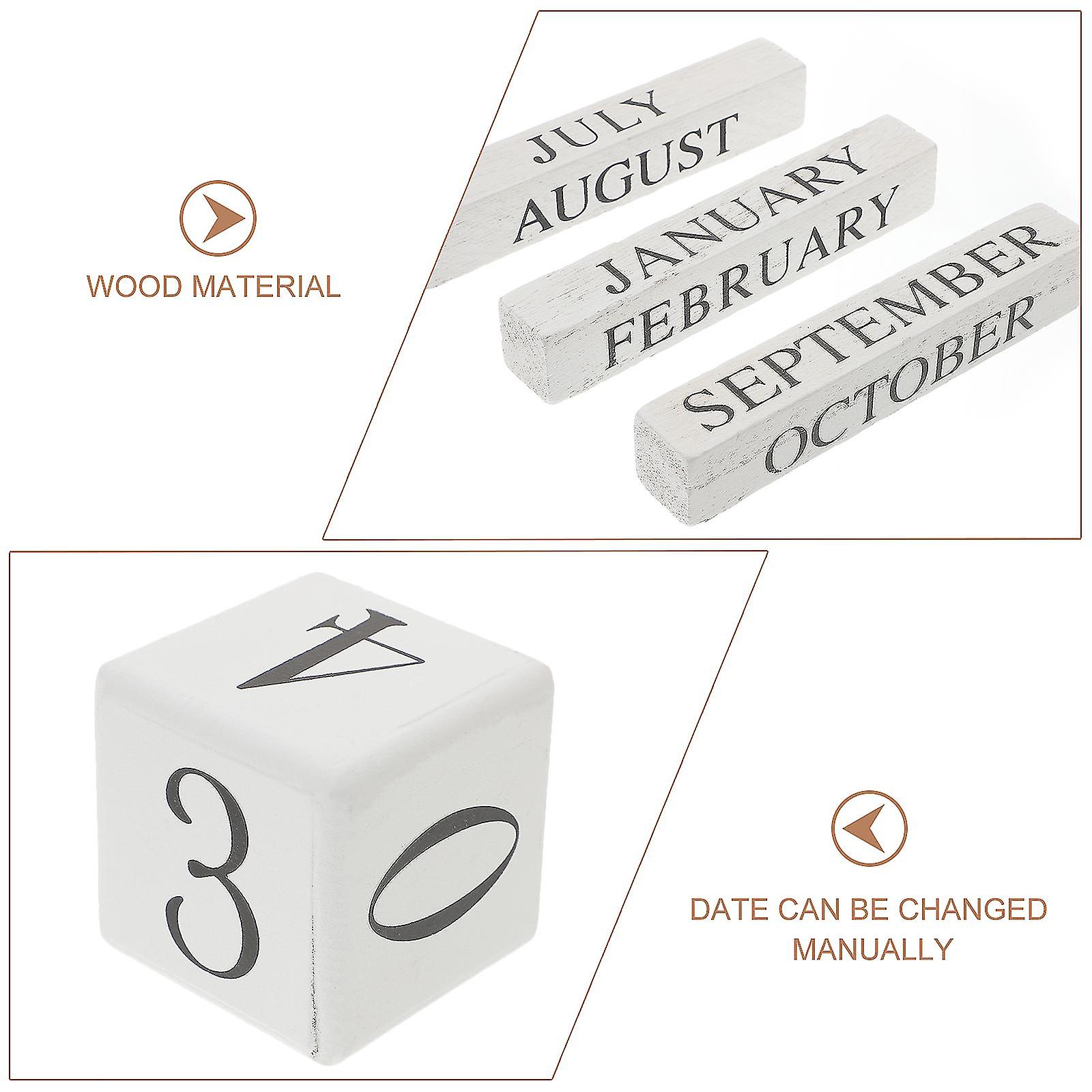 Desk Topper Office Calendar Blocks Vintage Home Decor Rustic Desk ...