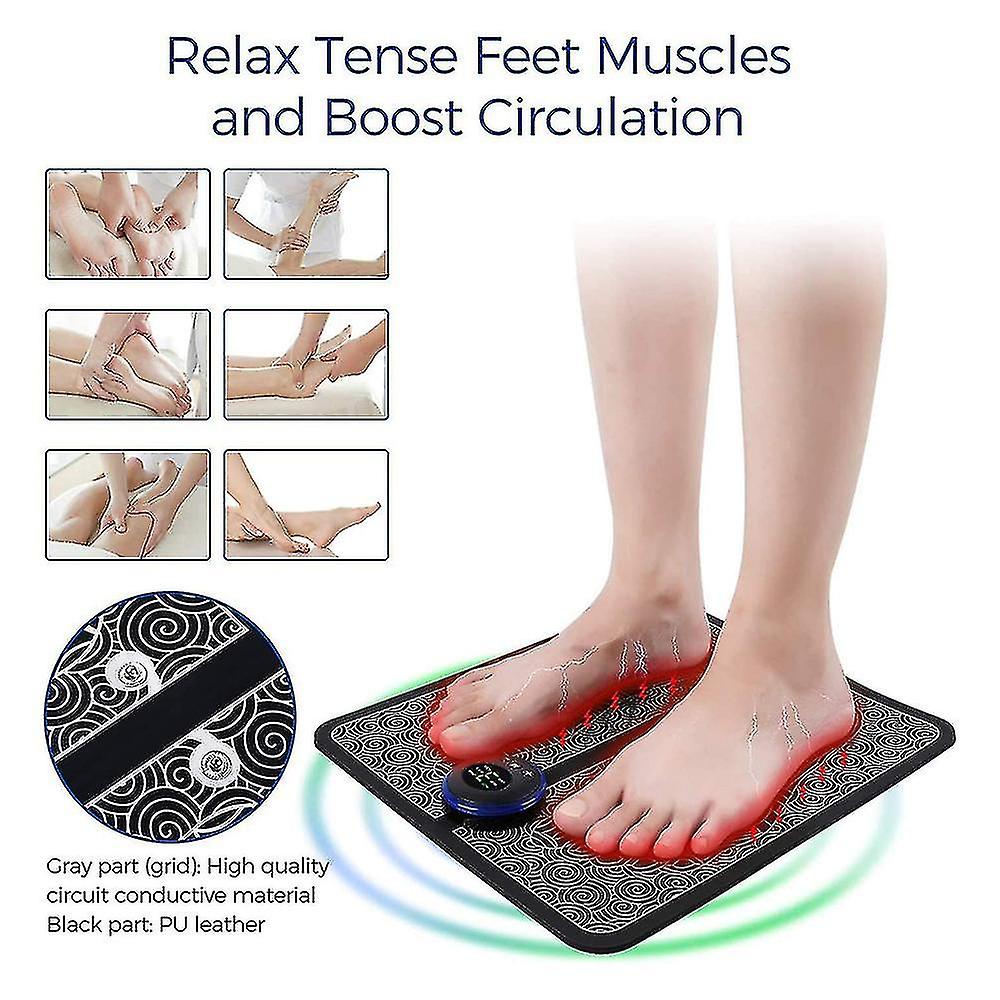 Electric Foot Massager With Ems Feet Cushion - 6 Pulse Modes, 8 ...