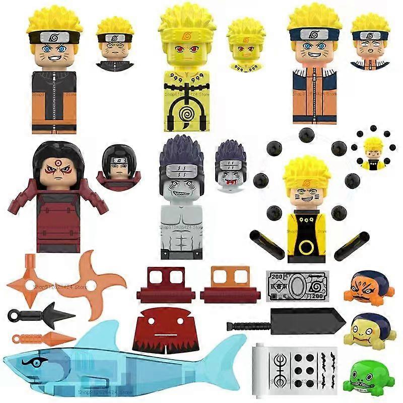 Mini Naruto Sasuke Kakashi Akatsuki Building Blocks Set Anime Cartoon ...