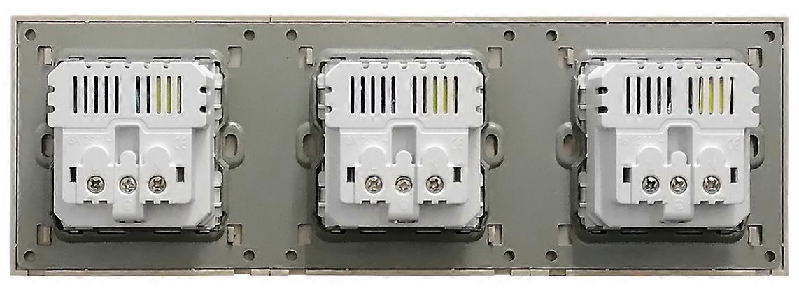 Eu Plug Wall Triple Sockets With 4 USB Ports 16A 250V Power 3 Gang ...