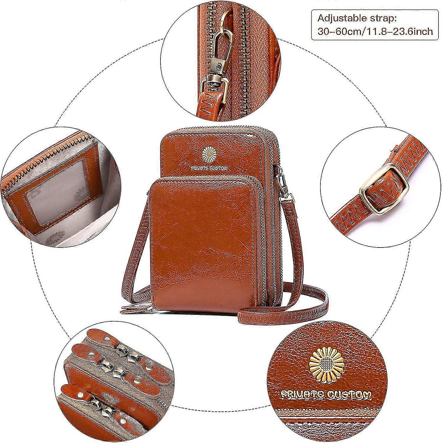 Women Crossbody Phone Bag Genuine Leather Phone Bags for Womens Multi ...