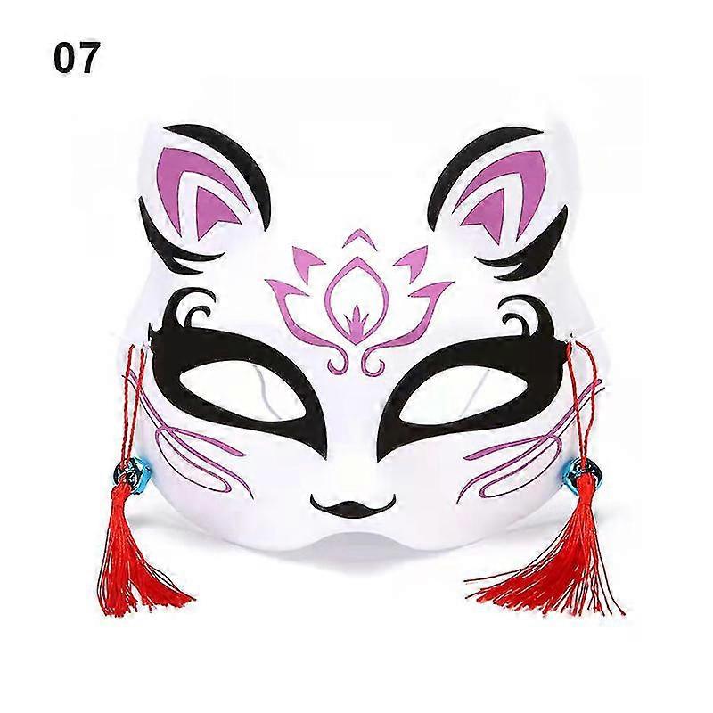Anime Fox Mask Cosplay Costume Party Prop Hand-painted Japanese Half ...