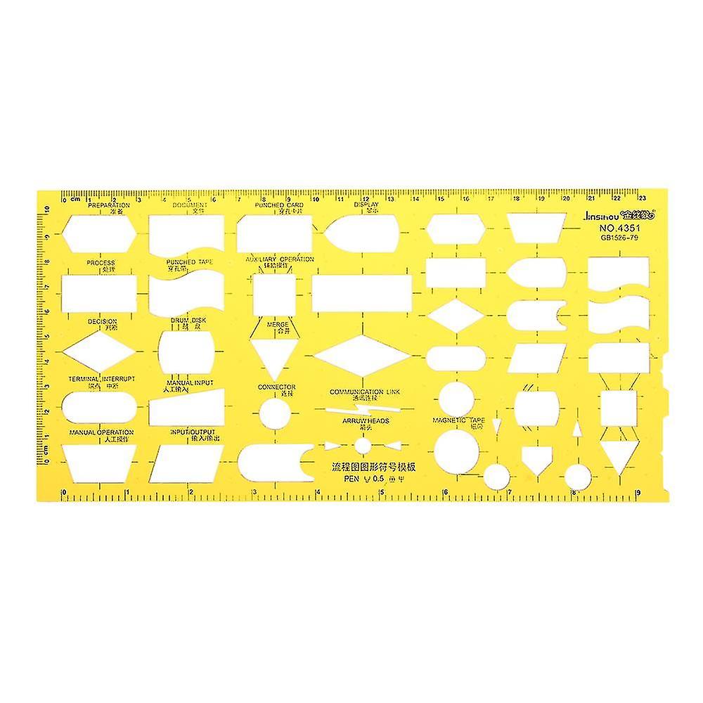 2pcs Flow Chart Flowsheet Process Diagram Symbols Drawing Template Kt ...