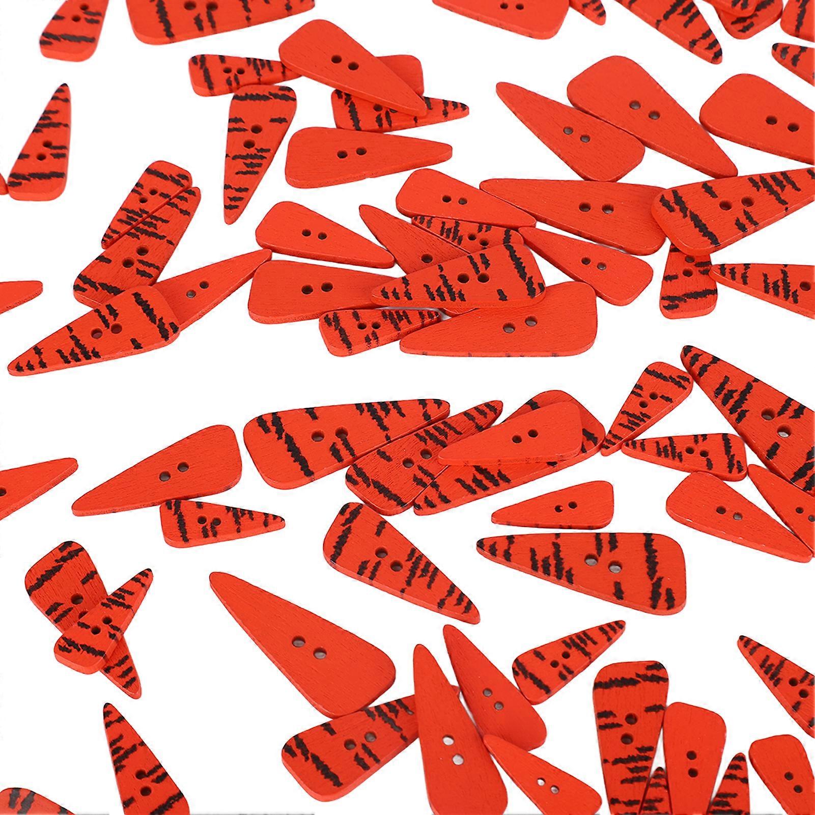 100pcs Orange Carrot Button 4 Sizes DIY Cute Wood Buttons for Crafting ...